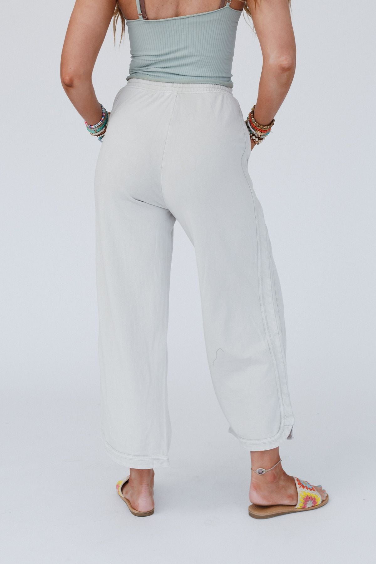 So Comfy Wide Leg Cropped Pant - Beige