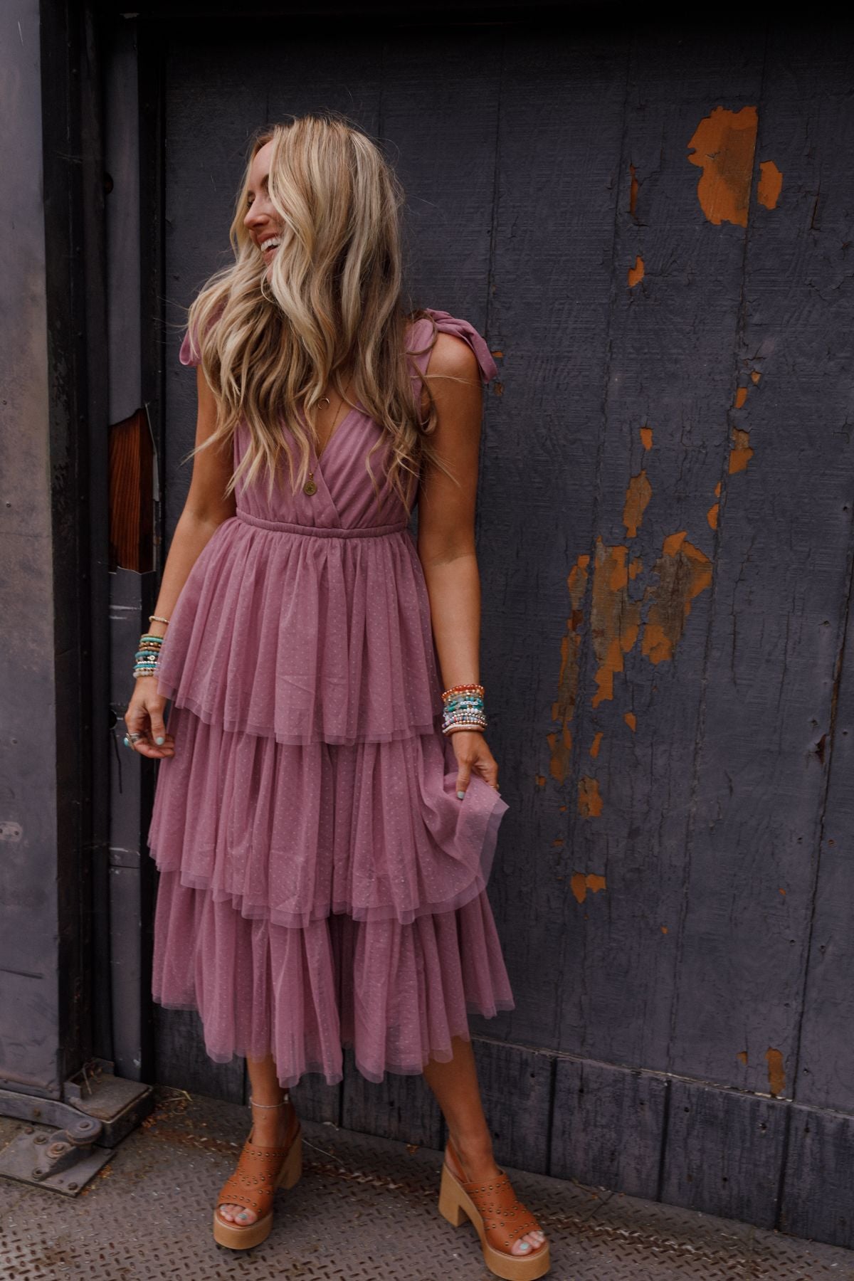 Boho Ballerina Tiered Tulle Dress - Mauve – Three Bird Nest