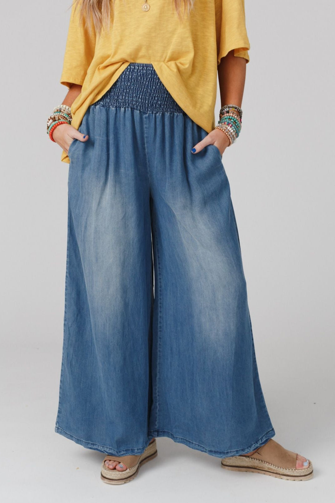 Free Falling Wide Leg Pants - Denim – Three Bird Nest