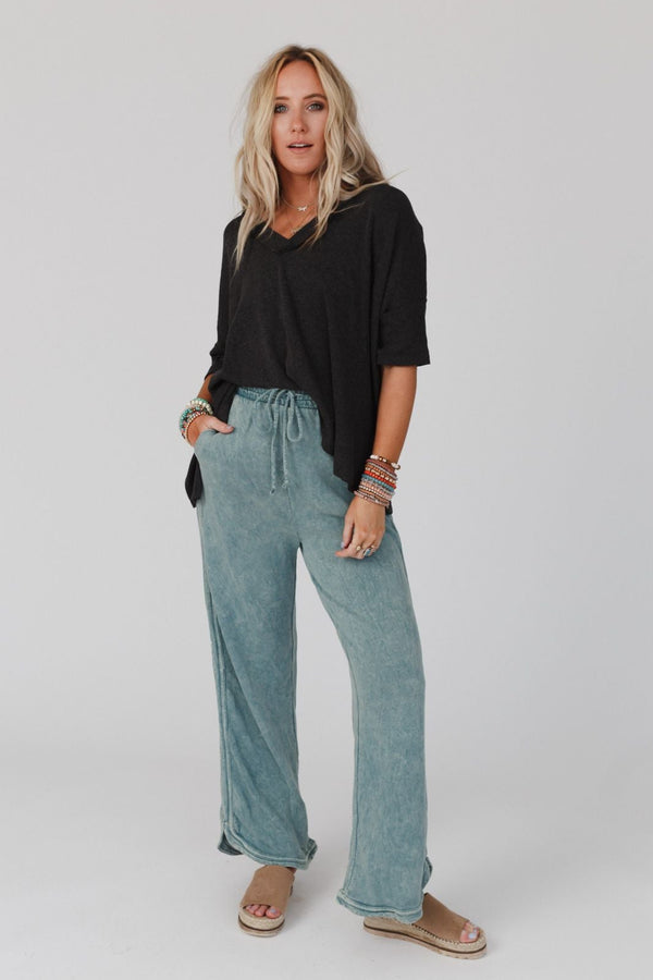 So Comfy Wide Leg Full Pant - New Teal