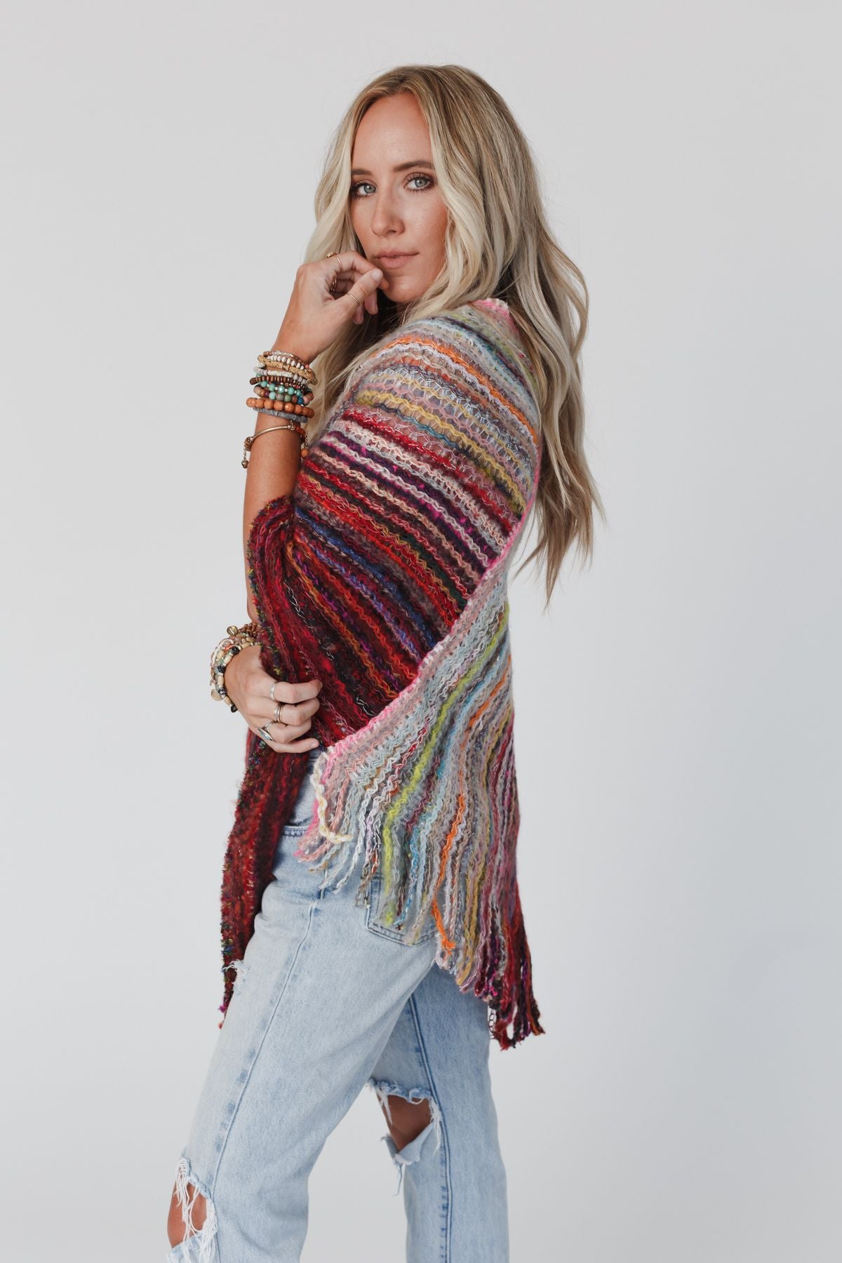 Madeleine Poncho - Multi – Three Bird Nest