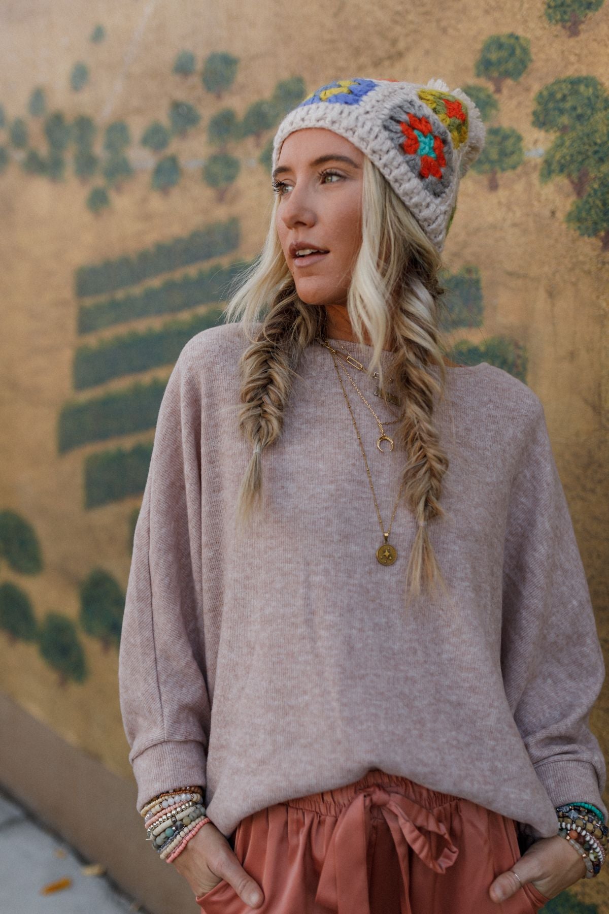 Fly With Me Batwing Sleeve Knit Sweater - Sand – Three Bird Nest