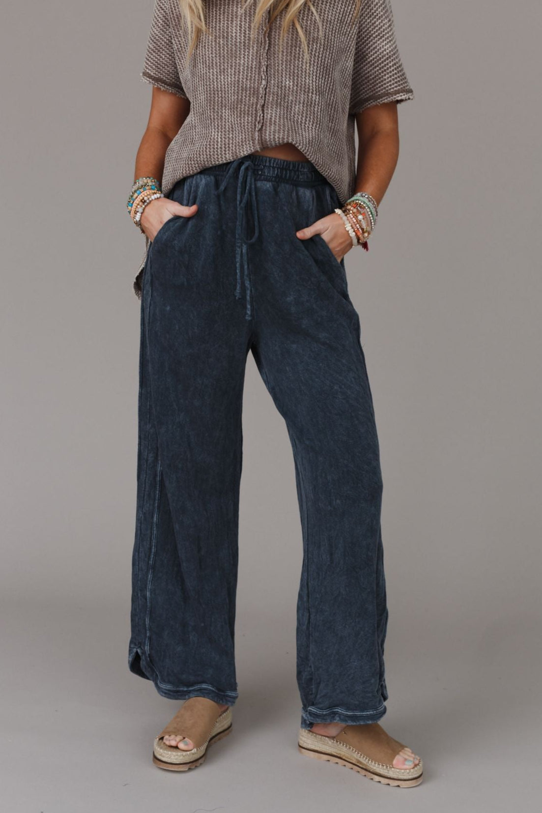 So Comfy Wide Leg Full Pant - New Navy