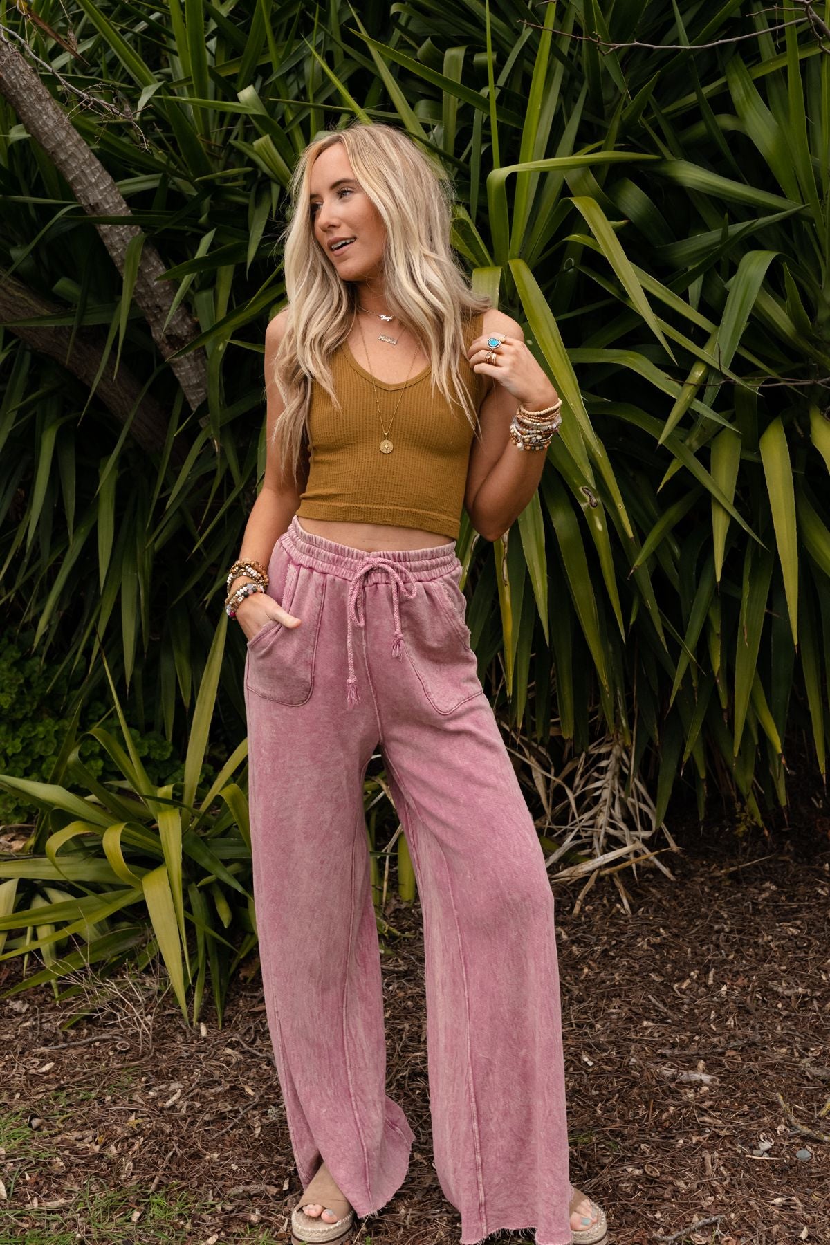 Relaxing Robin Wide Leg Pant - New Mauve – Three Bird Nest