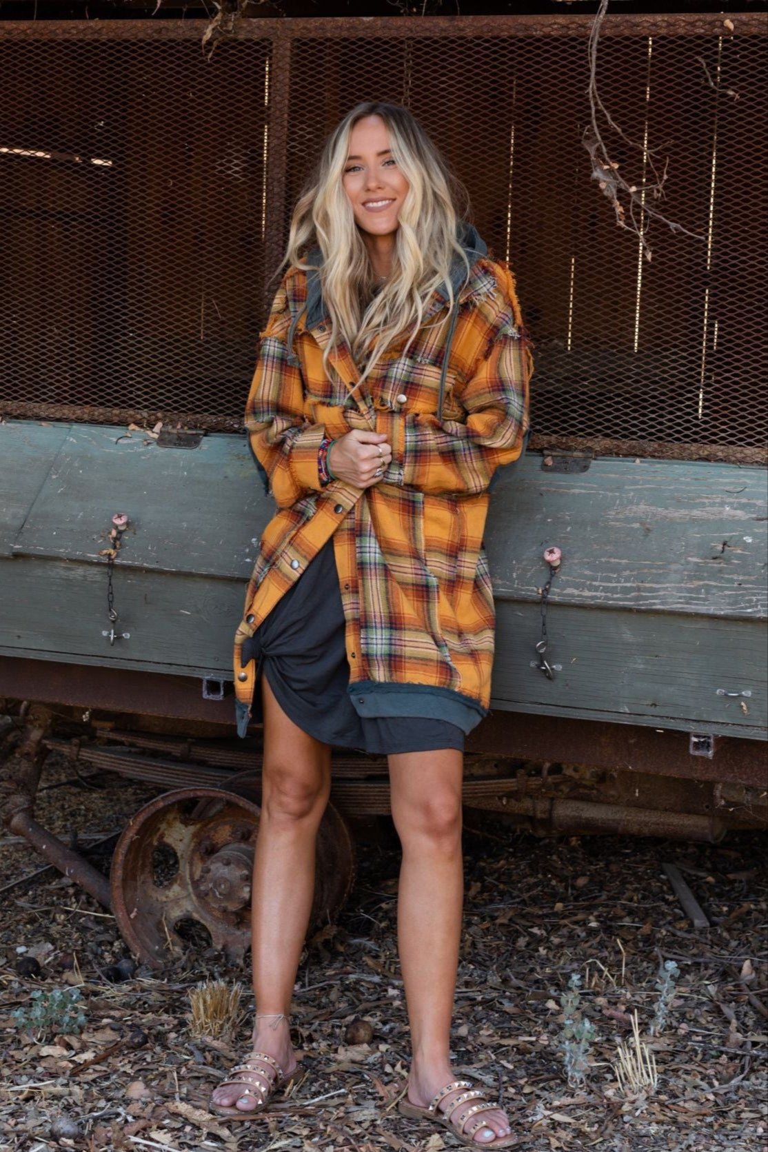 Flannel Layers Hooded Jacket — Three Bird Nest