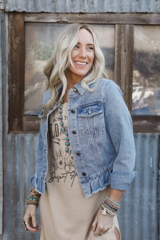 Robbie Denim Jacket - Blue | Three Bird Nest